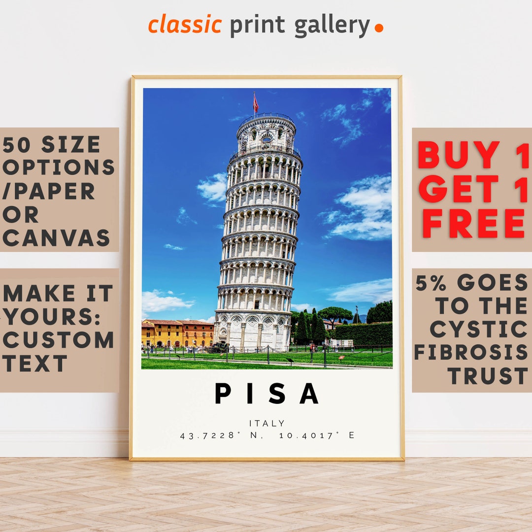 Pisa Poster Colorful Print, Pisa Wall Art, Pisa Photo Decor, Pisa Gift ...
