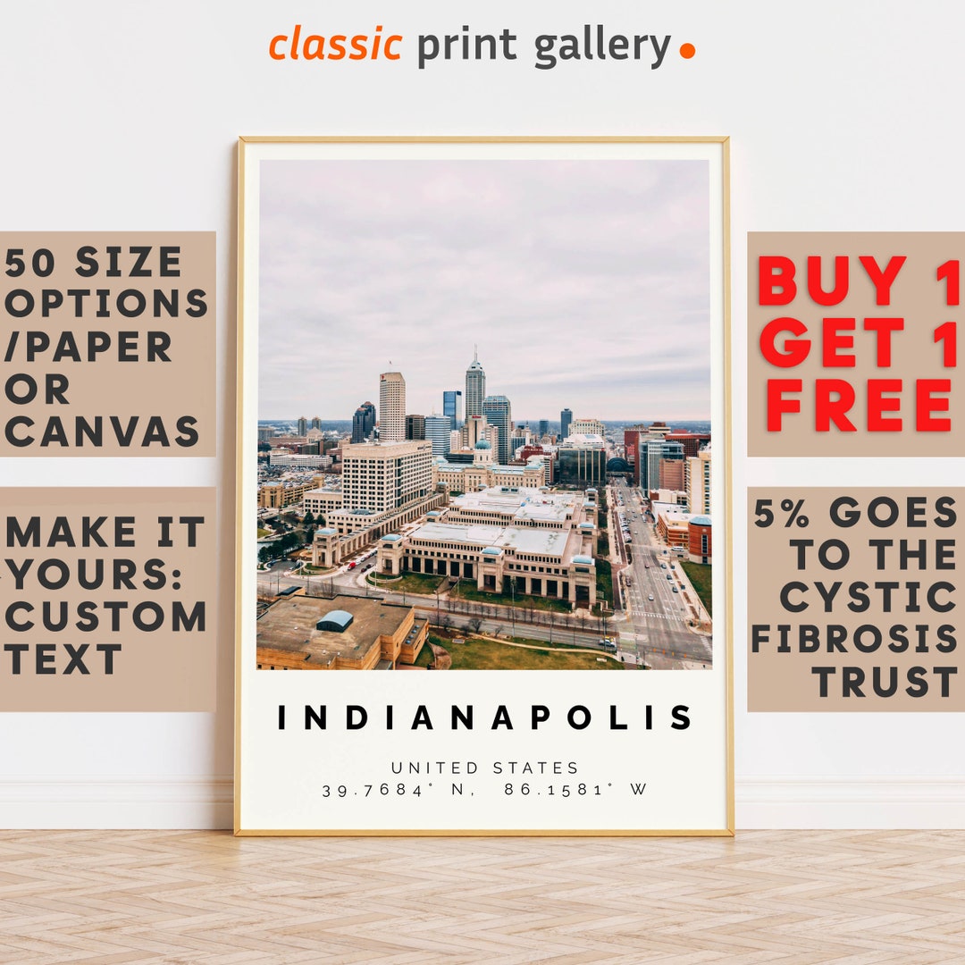 Indianapolis Poster Colorful Print, Indianapolis Wall Art, Indianapolis ...