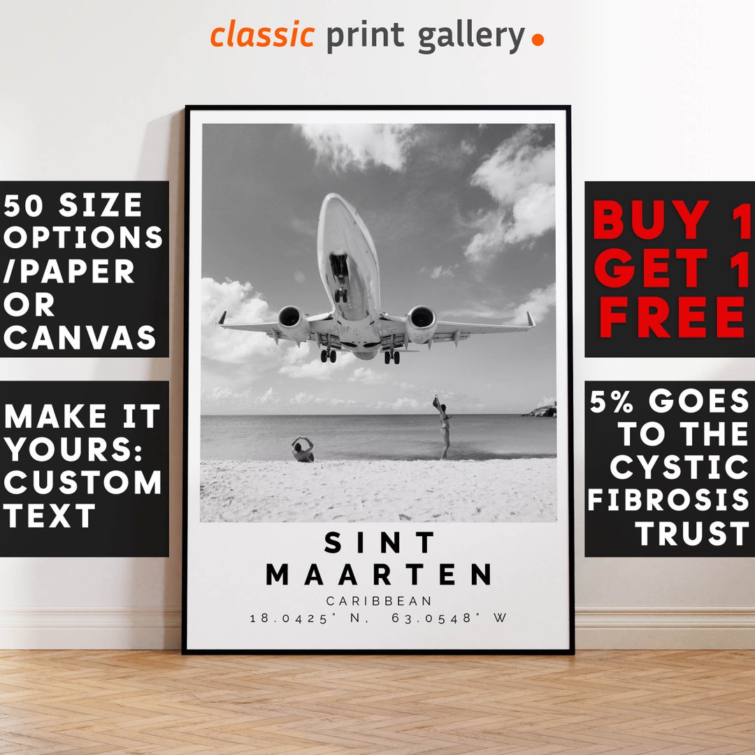 Sint Maarten Poster Black and White Print, Sint Maarten Wall Art, Sint ...