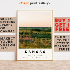 Kansas Poster Colorful Print, Kansas Wall Art, Kansas Photo Decor ...