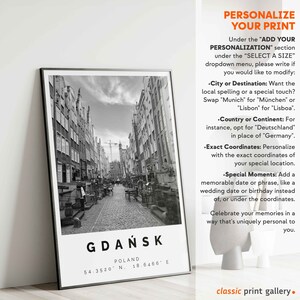 Gdansk Poster Black and White Print, Gdansk Wall Art, Gdansk Travel ...