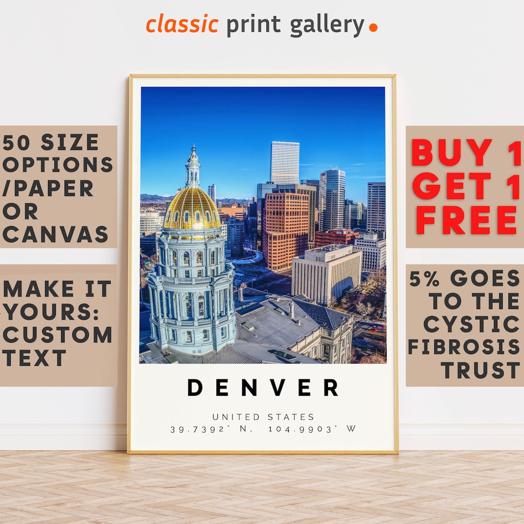 Denver Poster Colorful Print, Denver Wall Art, Denver Photo Decor ...