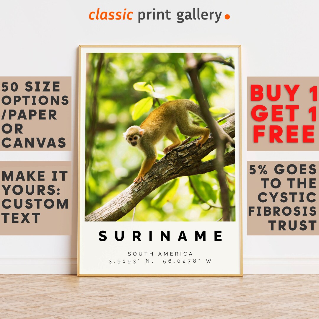 Suriname Poster Colorful Print, Suriname Wall Art, Suriname Photo Decor ...