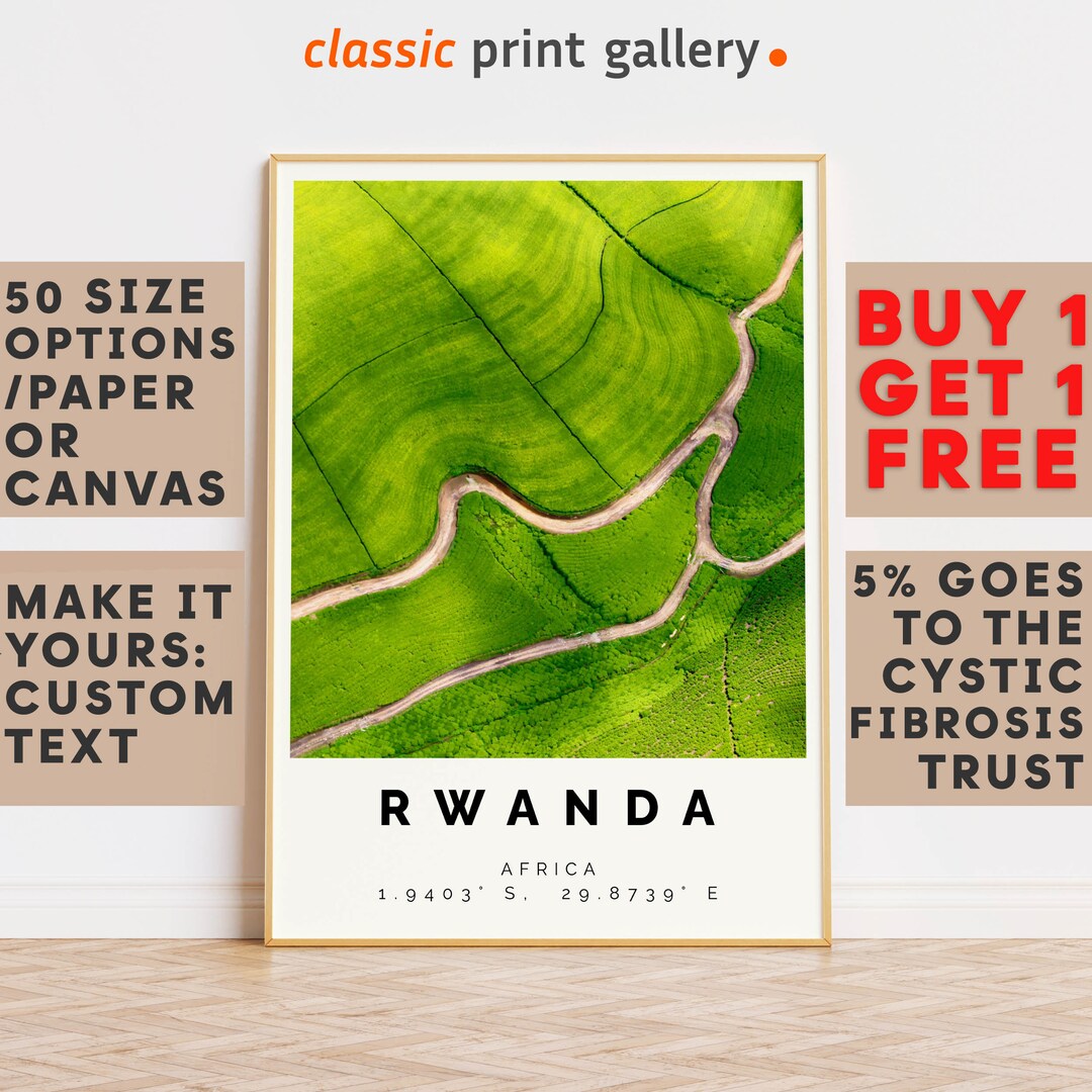 Rwanda Poster Colorful Print, Rwanda Wall Art, Rwanda Photo Decor ...