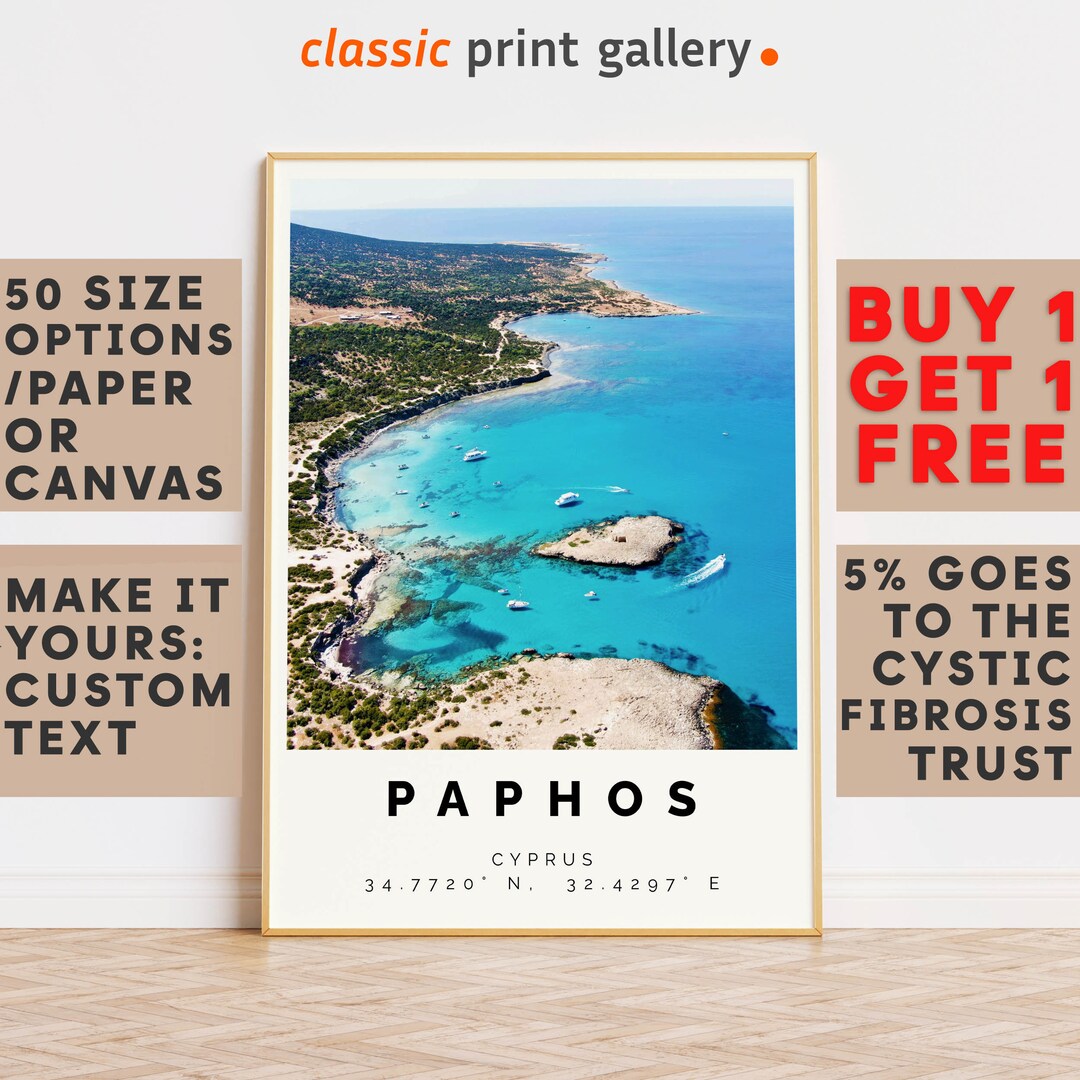 Paphos Poster Colorful Print, Paphos Wall Art, Paphos Photo Decor ...
