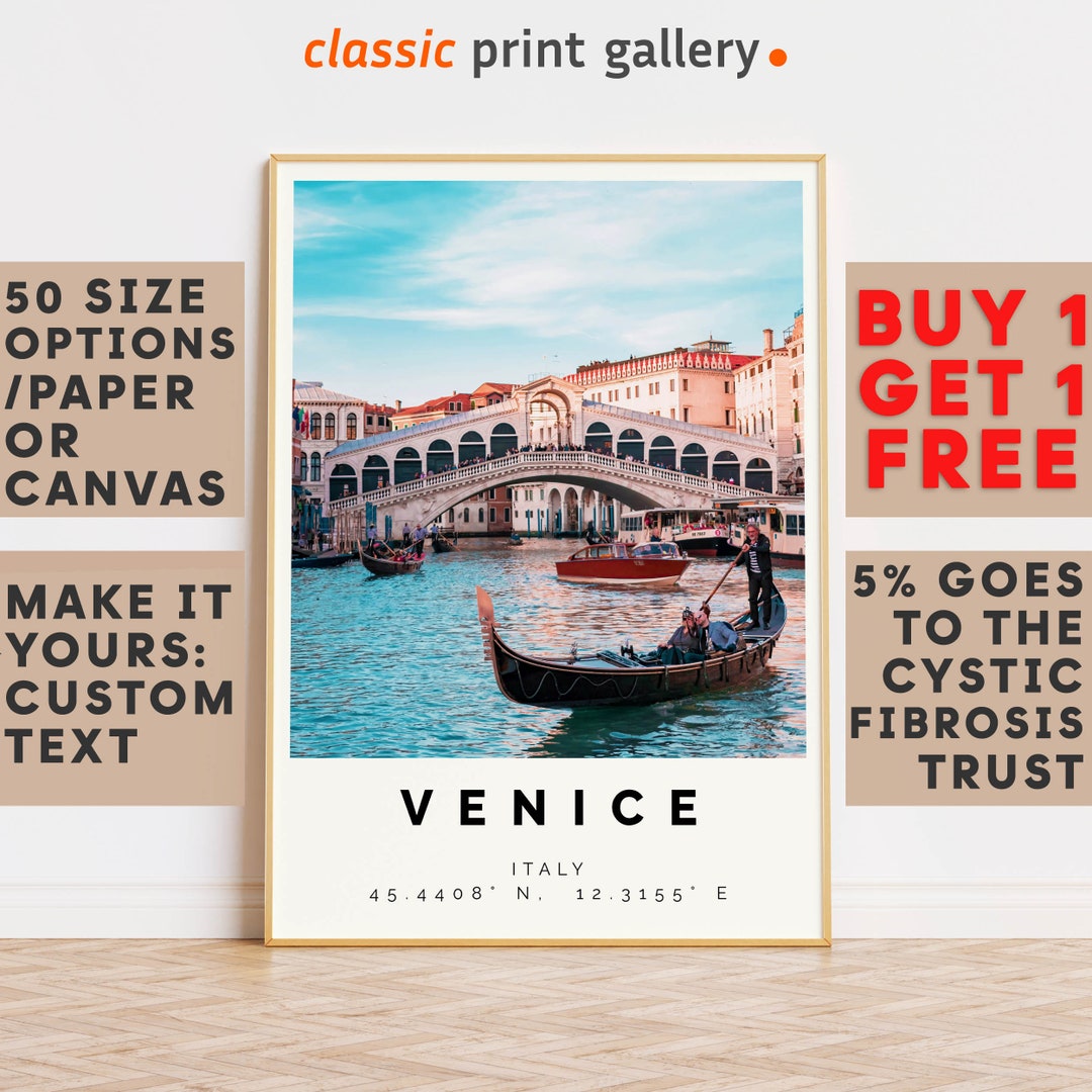 Venice Poster Colorful Print, Venice Wall Art, Venice Photo Decor ...