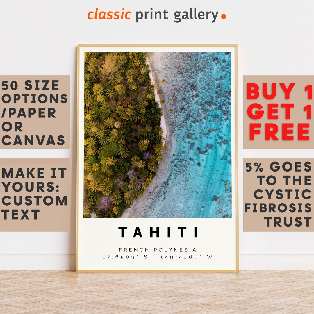 Tahiti Poster Colorful Print, Tahiti Wall Art, Tahiti Photo Decor ...
