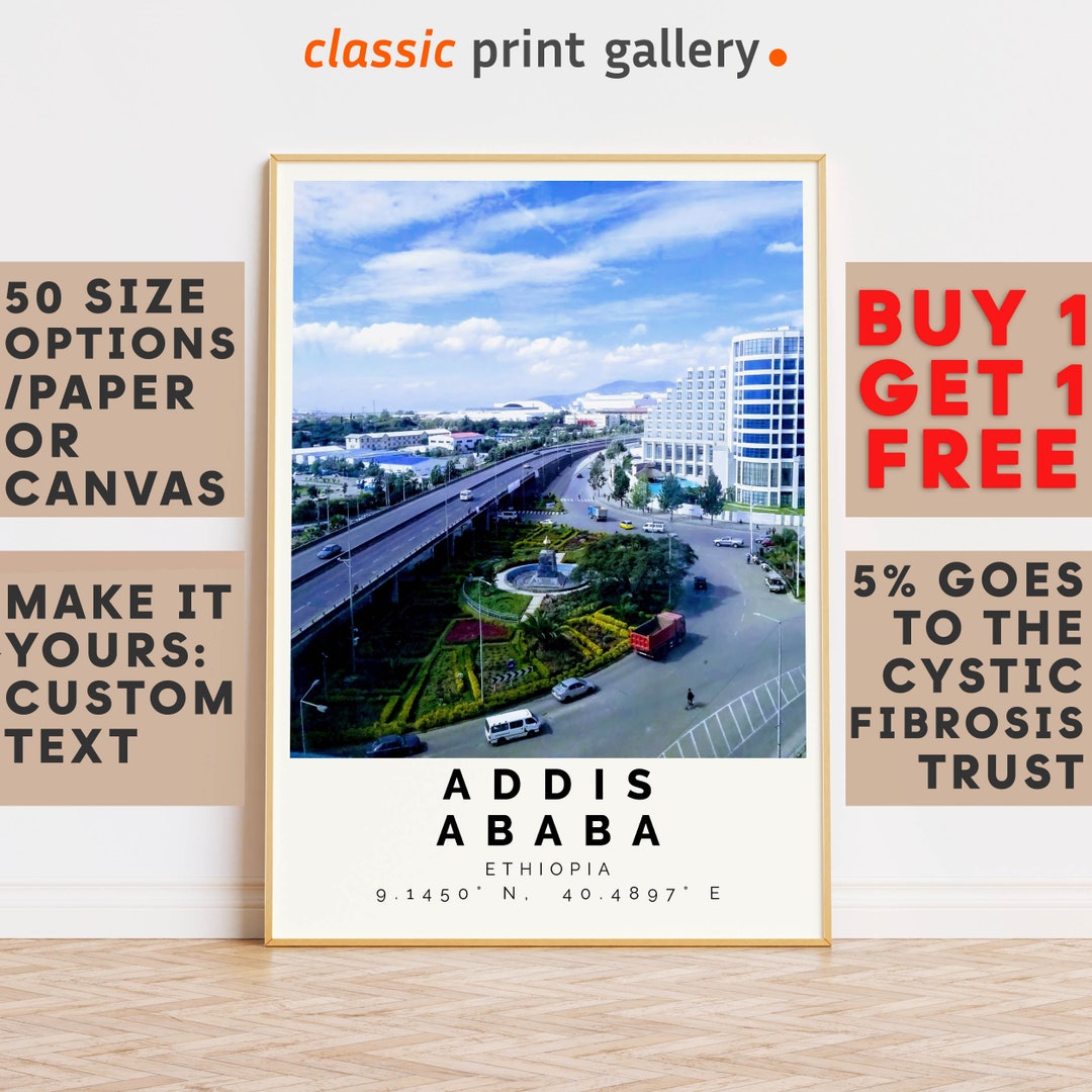 Addis Ababa Poster Colorful Print, Addis Ababa Wall Art, Addis Ababa ...