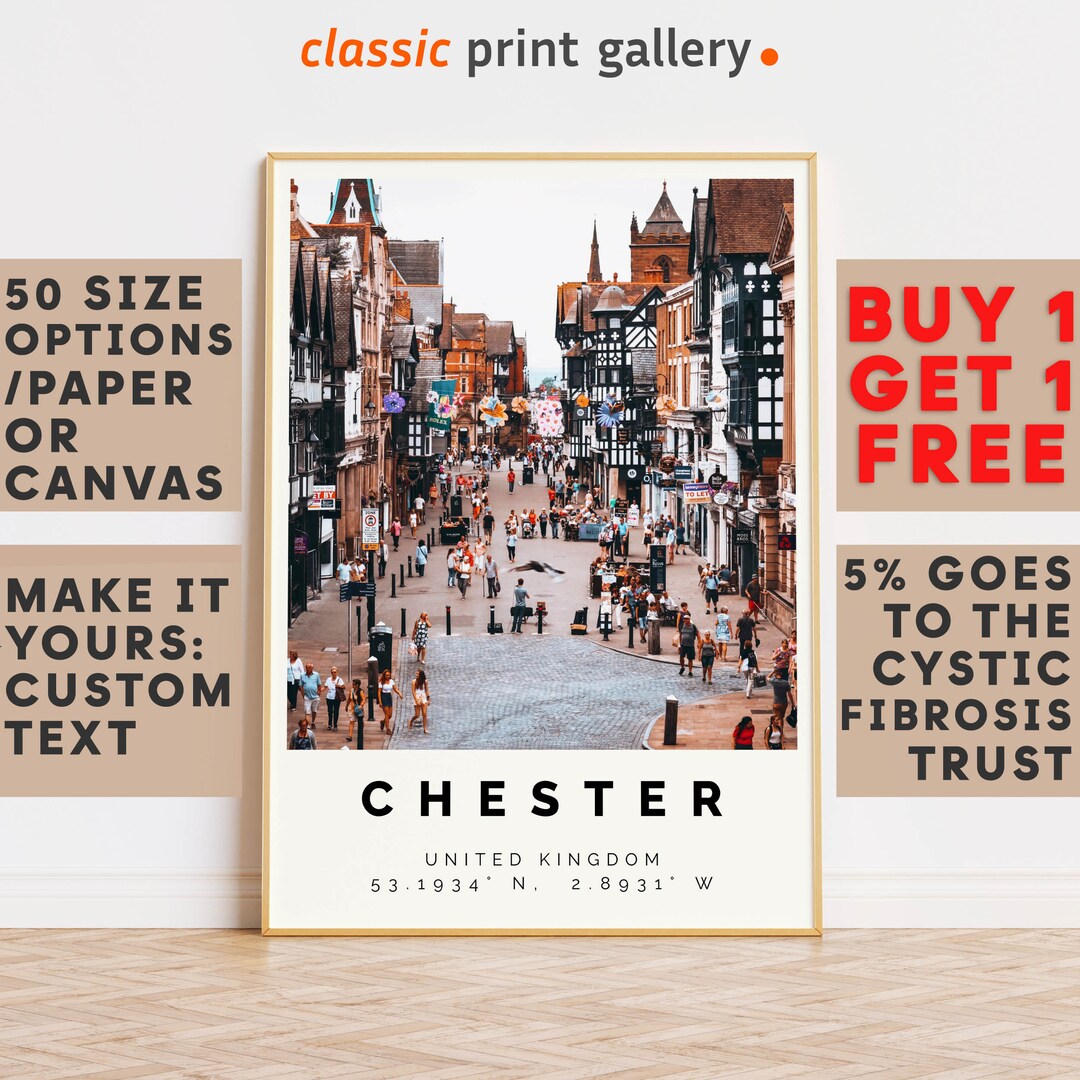 Chester Poster Colorful Print, Chester Wall Art, Chester Photo Decor ...