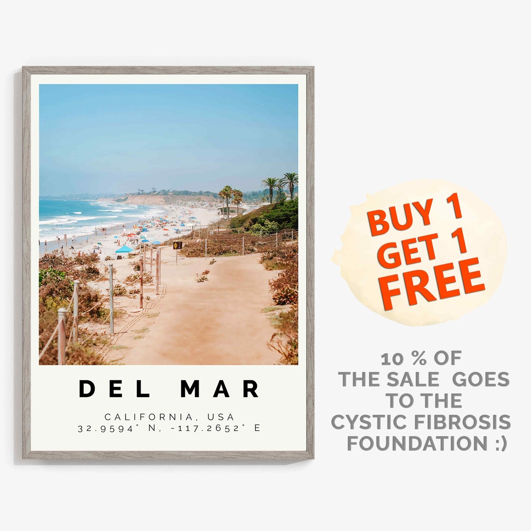 Del Mar Poster Colorful Print Del Mar Wall Art Del Mar Photo - Etsy