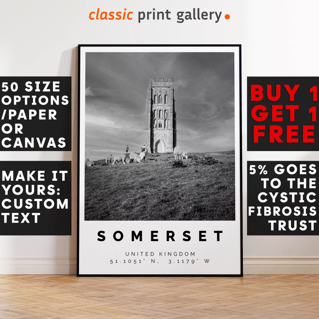 Somerset Poster Black and White Print, Somerset Wall Art, Somerset Gift ...