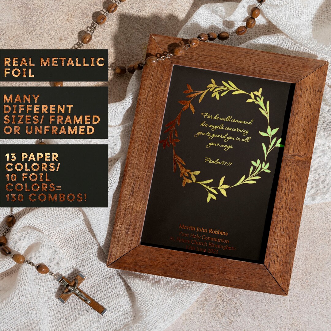 Personalized Bible Verse Gold Foil Print | poster | modern Minimal ...