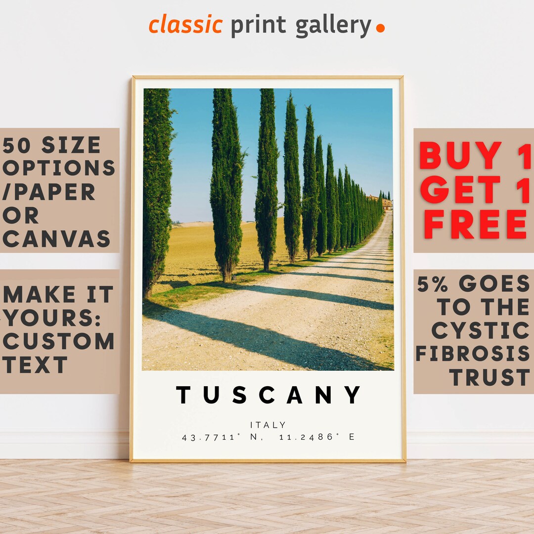 Tuscany Poster Colorful Print, Tuscany Wall Art, Tuscany Photo Decor ...
