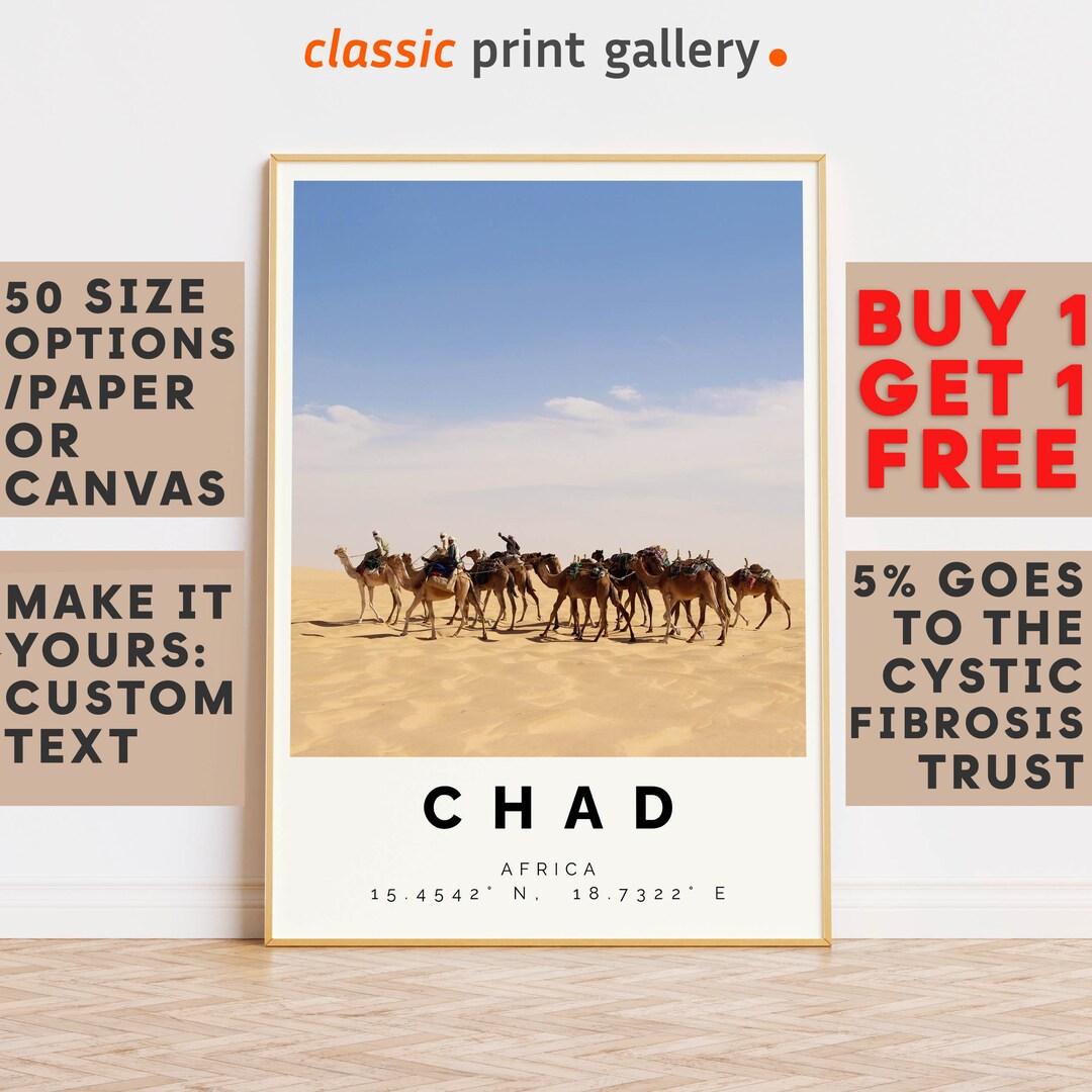 Chad Poster Colorful Print, Chad Wall Art, Chad Photo Decor, Chad Gift ...