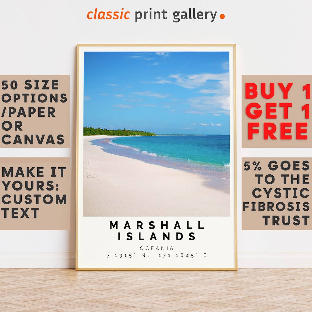 Marshall Islands Poster Colorful Print, Marshall Islands Wall Art ...
