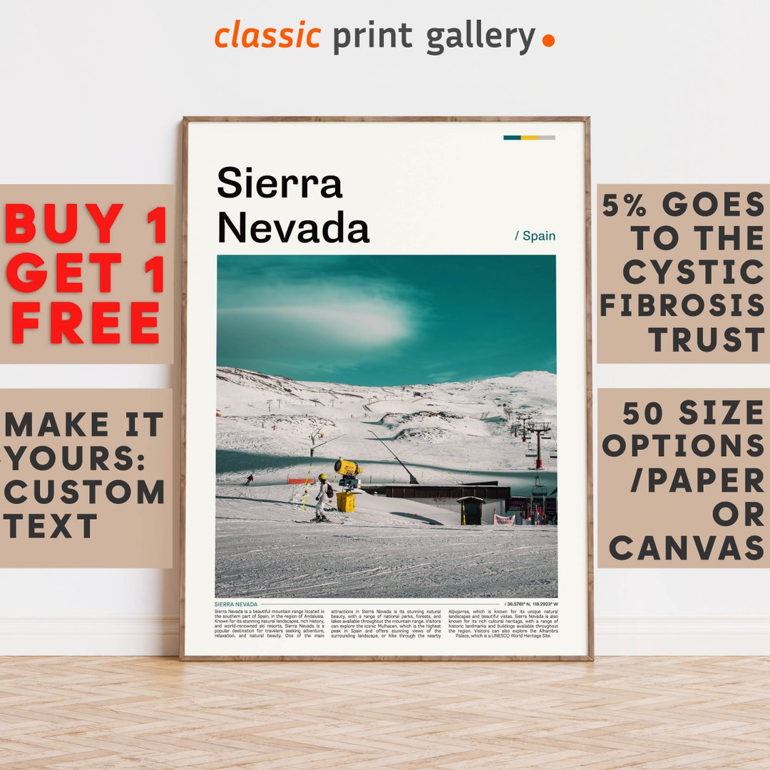 Sierra Nevada Print, Sierra Nevada Wall Art, Sierra Nevada Color Poster ...