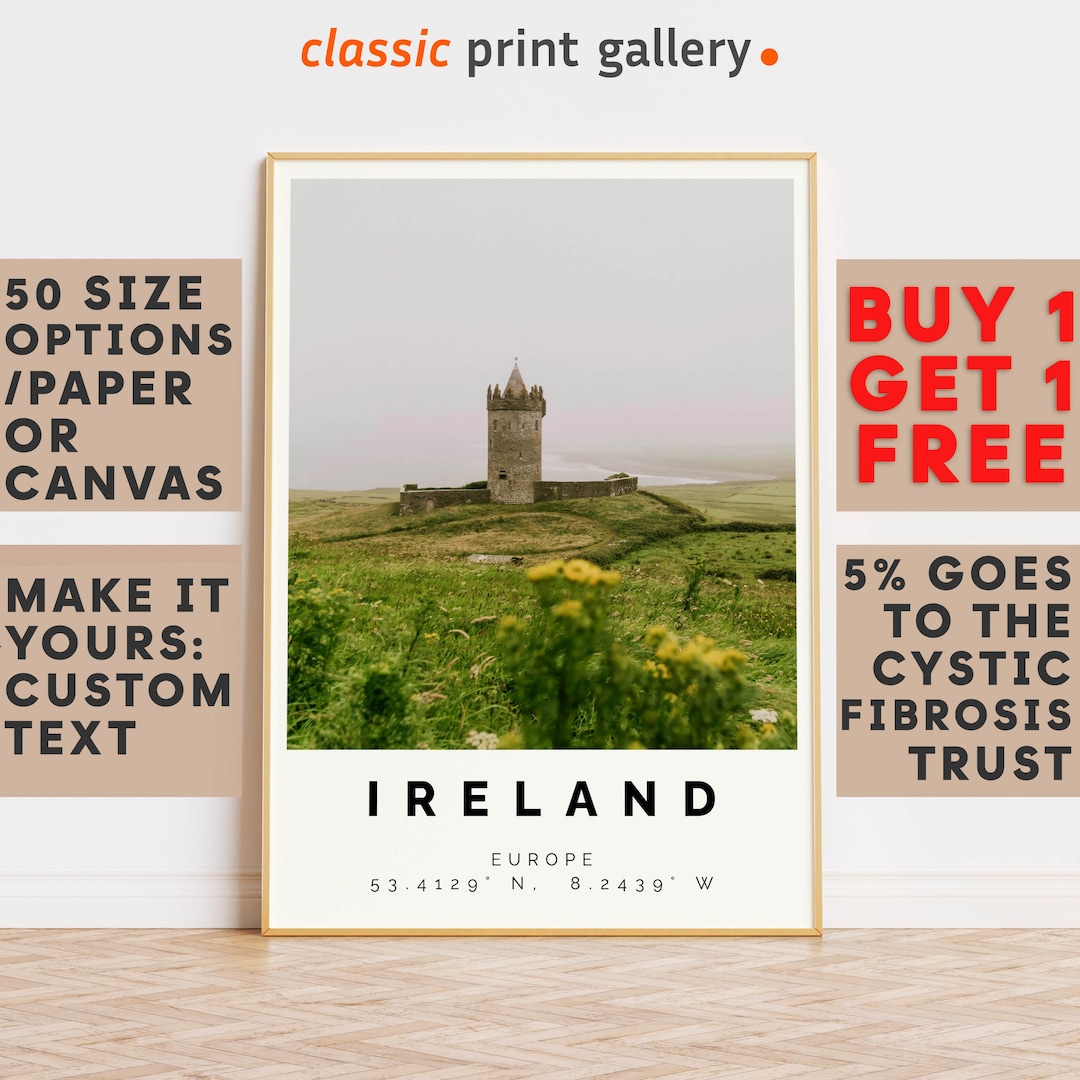 Ireland Poster Colorful Print, Ireland Wall Art, Ireland Photo Decor ...