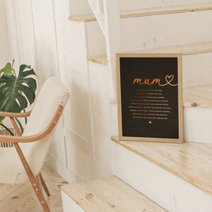 Custom Metallic Foil Mum Poem Print - Personalized Mother's Day Gift ...