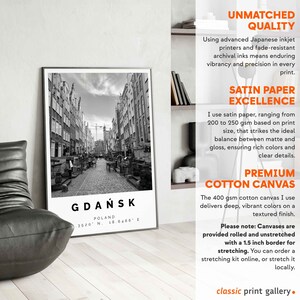 Gdansk Poster Black and White Print, Gdansk Wall Art, Gdansk Travel ...