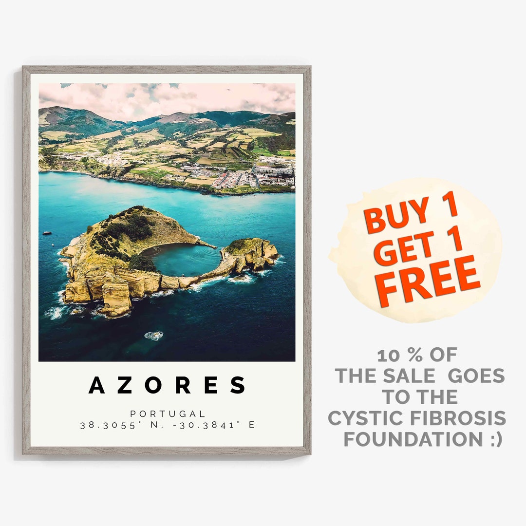 Azores Poster Colorful Print Azores Wall Art Azores Photo - Etsy