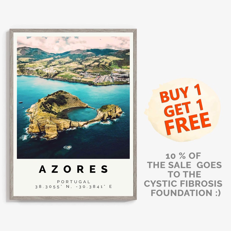 Azores Poster Colorful Print Azores Wall Art Azores Photo - Etsy