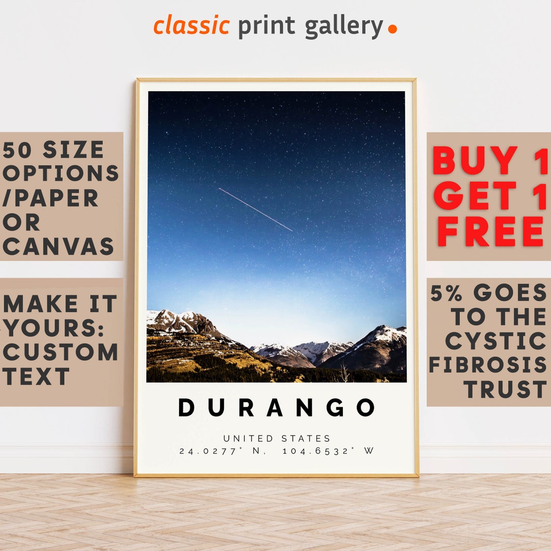 Durango Poster Colorful Print, Durango Wall Art, Durango Photo Decor ...