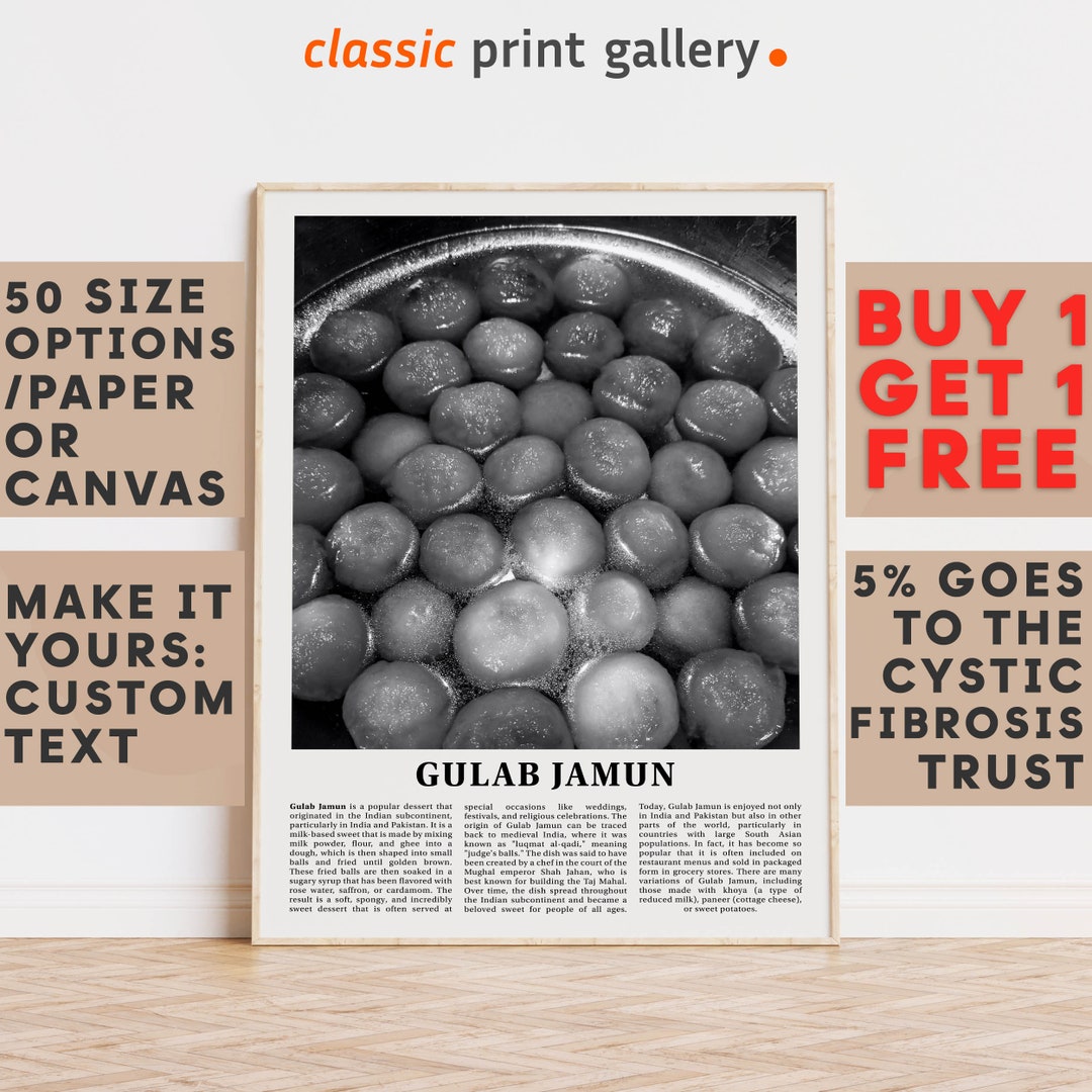 Gulab Jamun Black and White Kitchen Art Gulab Jamun Poster - Etsy France