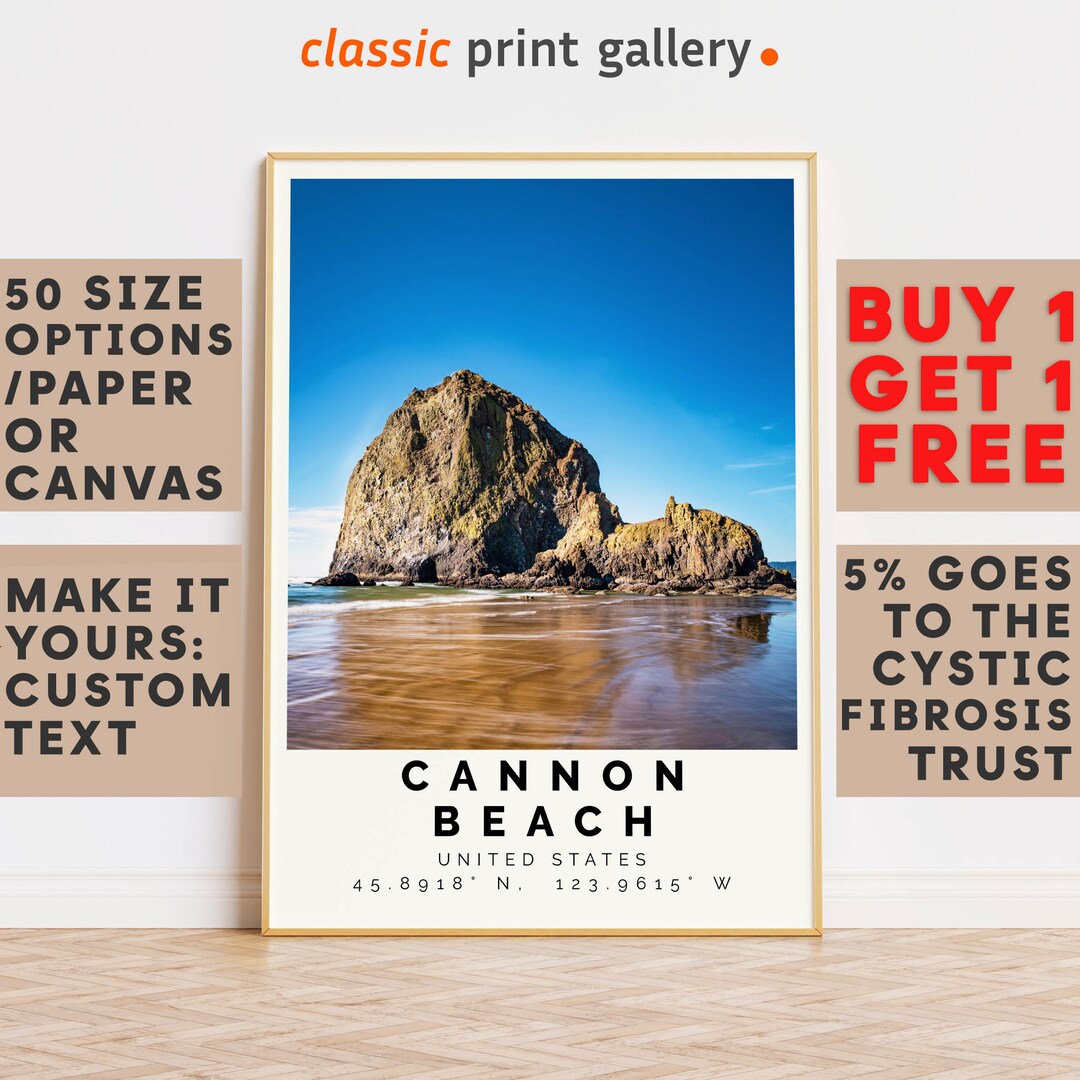 Cannon Beach Poster Colorful Print, Cannon Beach Wall Art, Cannon Beach ...