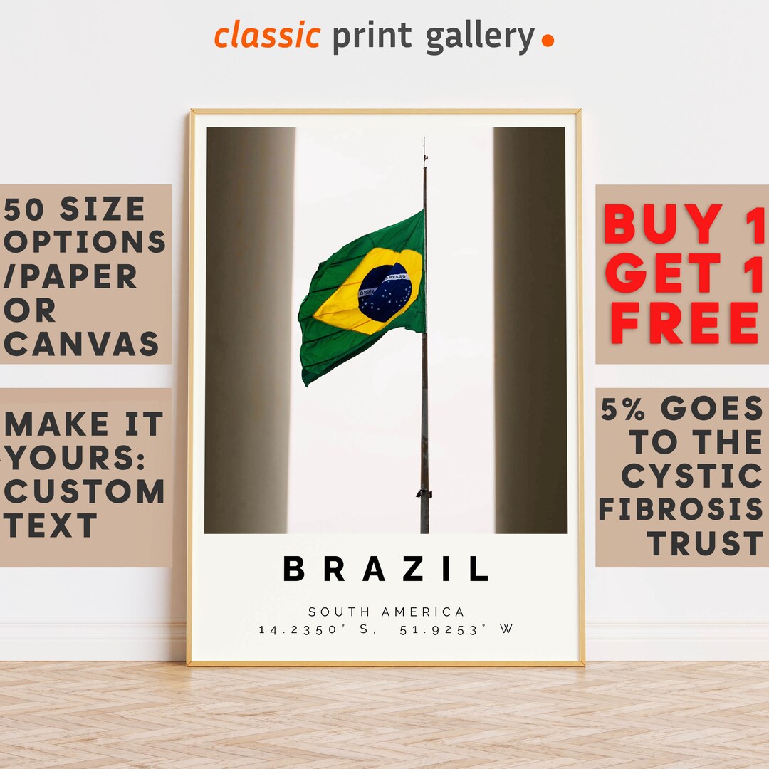 Brazil Poster Colorful Print, Brazil Wall Art, Brazil Photo Decor ...
