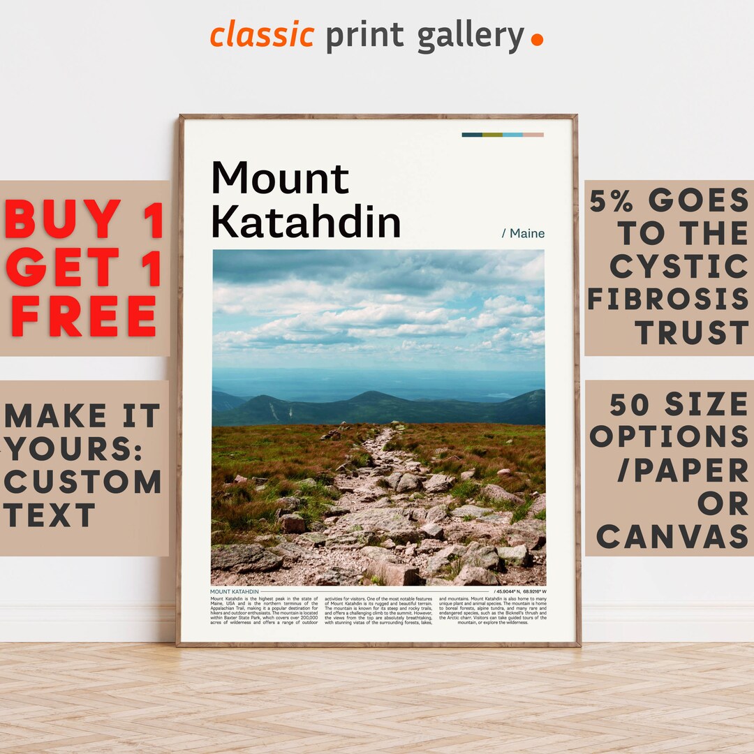 Mount Katahdin Print, Mount Katahdin Wall Art, Mount Katahdin Color ...