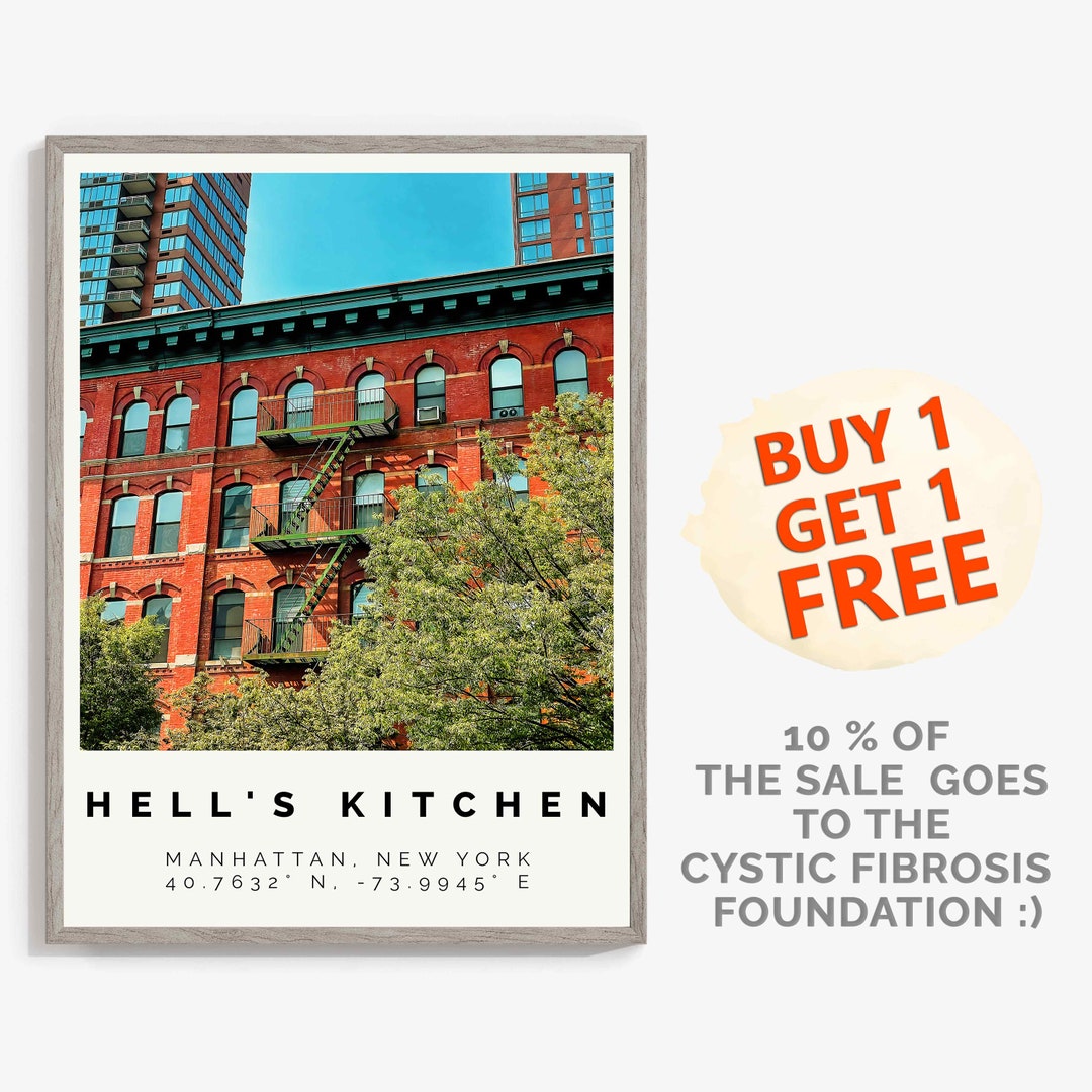 Hell's Kitchen Poster Colorful Print Hell's Kitchen - Etsy