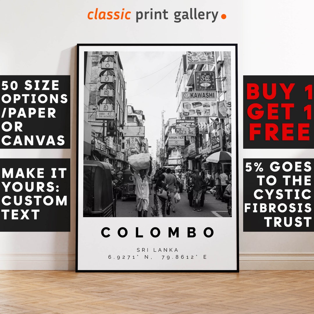 Colombo Print Black and White Photo, Colombo Wall Art, Colombo Travel ...