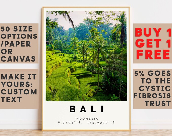 Bali Poster Colorful Print, Bali Wall Art, Bali Photo Decor, Bali Gift ...