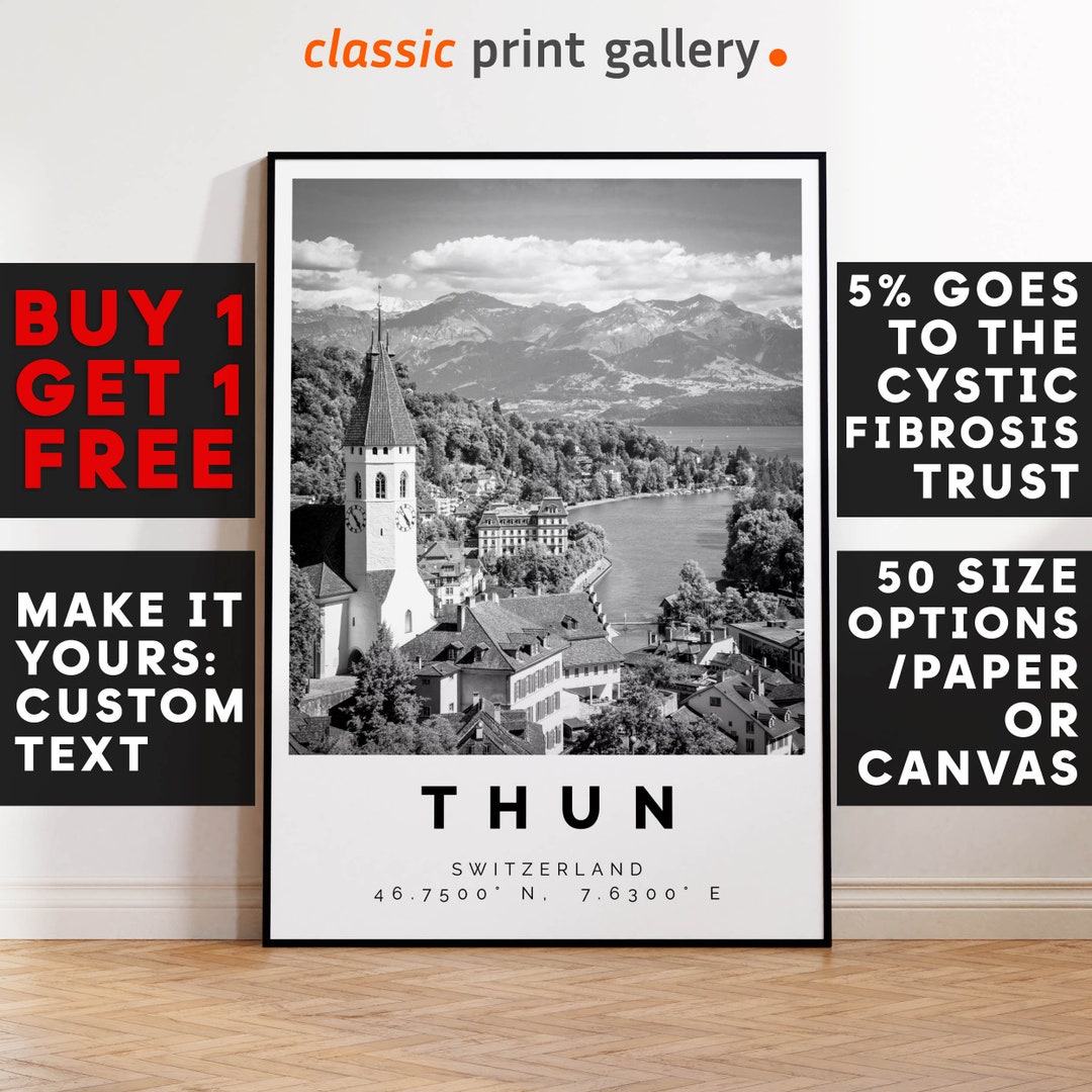 Thun Print,thun Wall Art,thun Black and White Poster,personalized ...