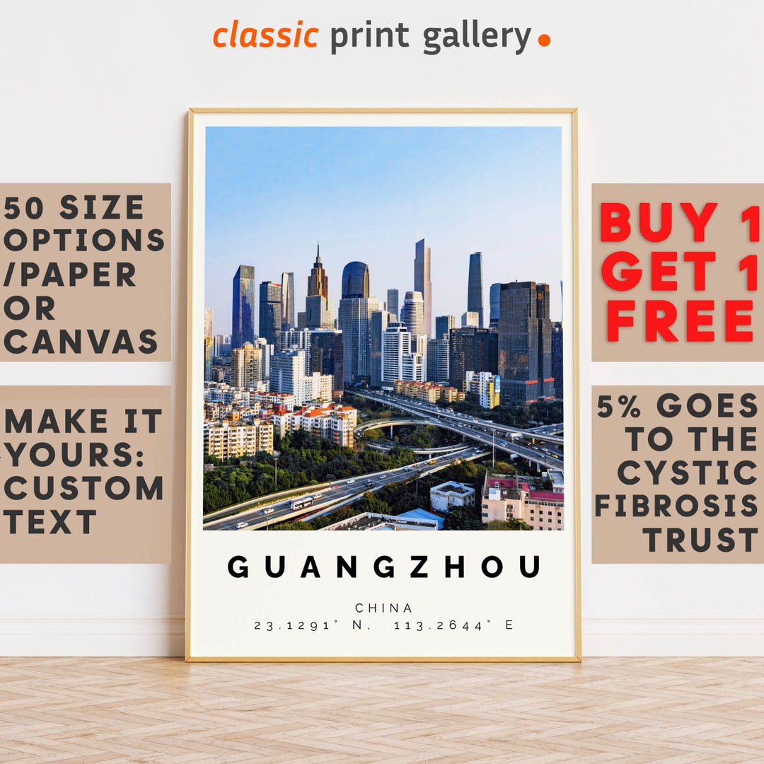 Guangzhou Poster Colorful Print, Guangzhou Wall Art, Guangzhou Photo Decor, Guangzhou Gift ...