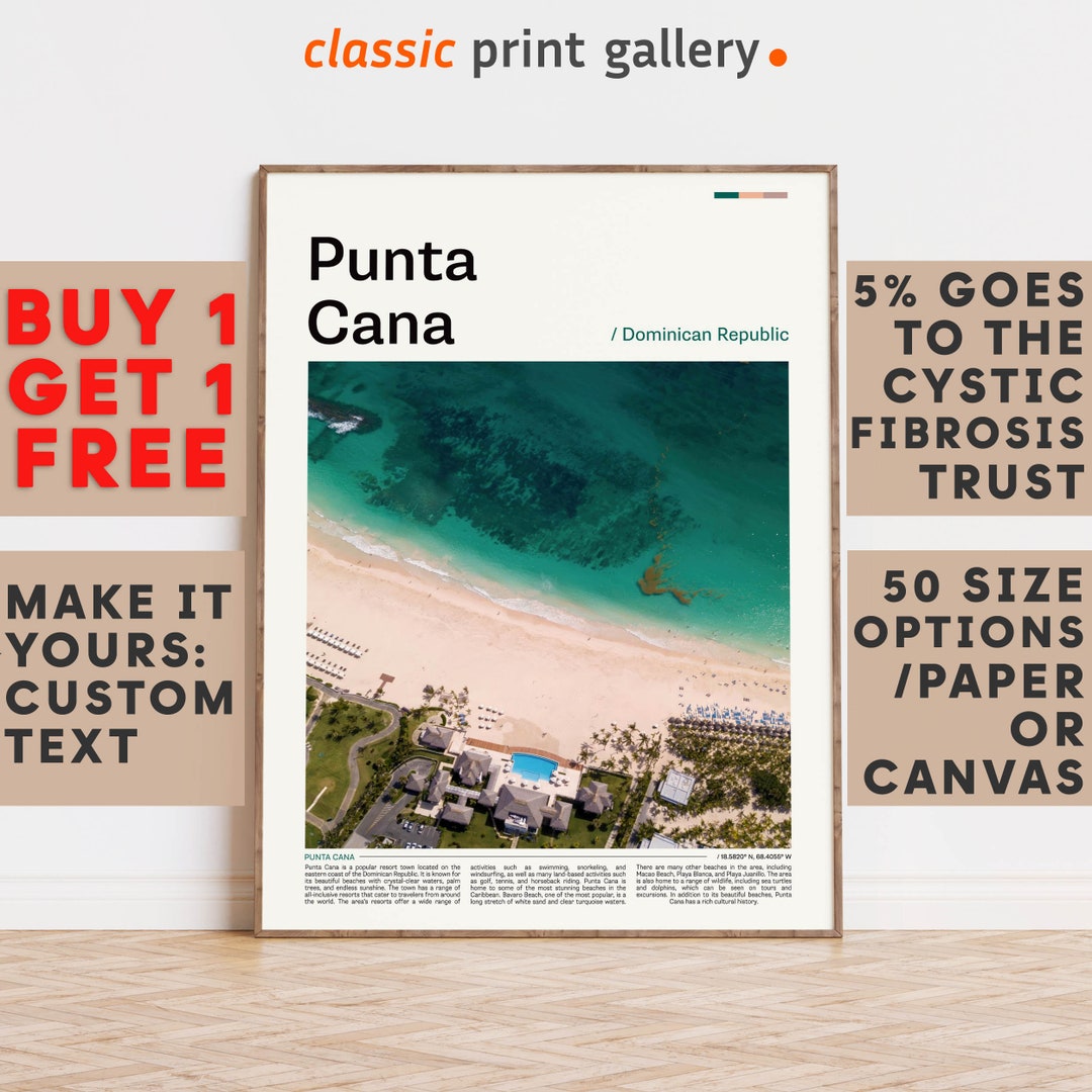 Punta Cana Print, Punta Cana Wall Art, Punta Cana Color Poster With ...