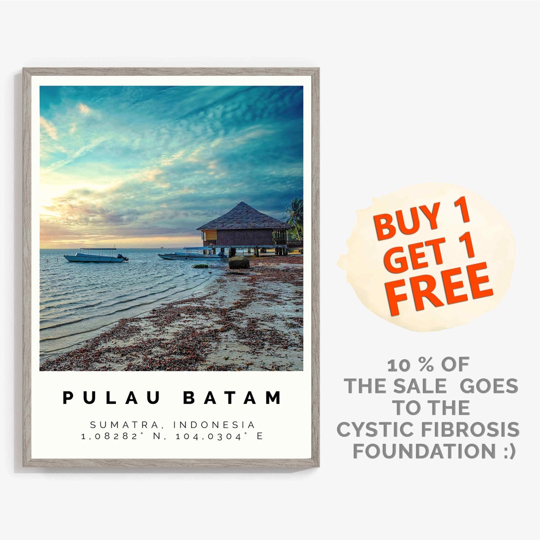 Pulau Batam Poster Colorful Print Pulau Batam Wall Art Pulau - Etsy