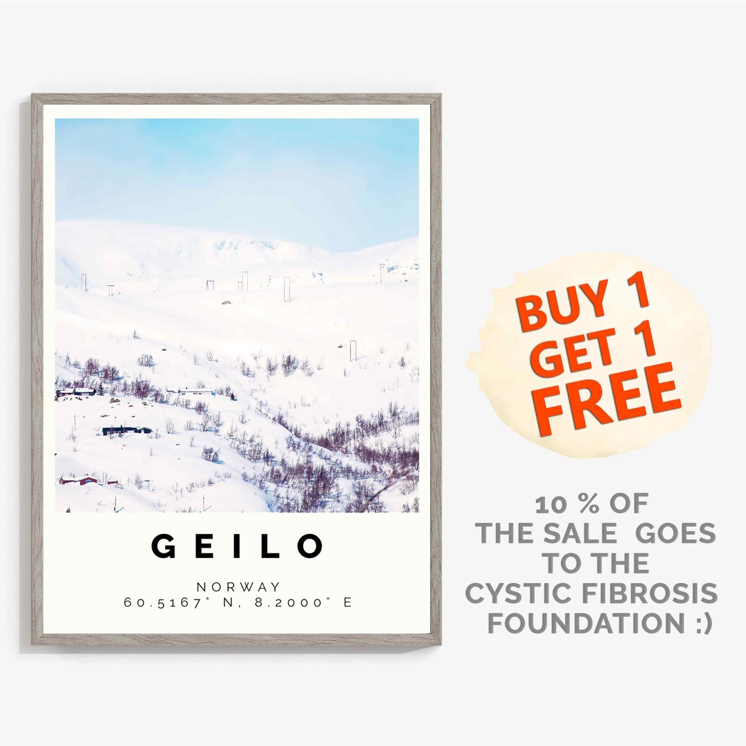 Geilo Poster Colorful Print Geilo Wall Art Geilo Photo - Etsy