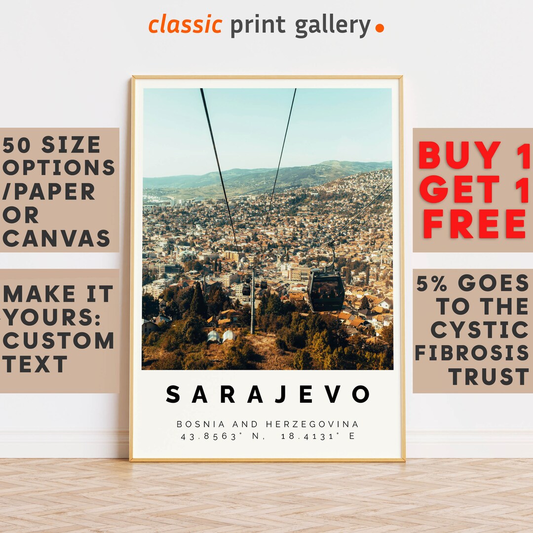 Sarajevo Poster Colorful Print, Sarajevo Wall Art, Sarajevo Photo Decor ...