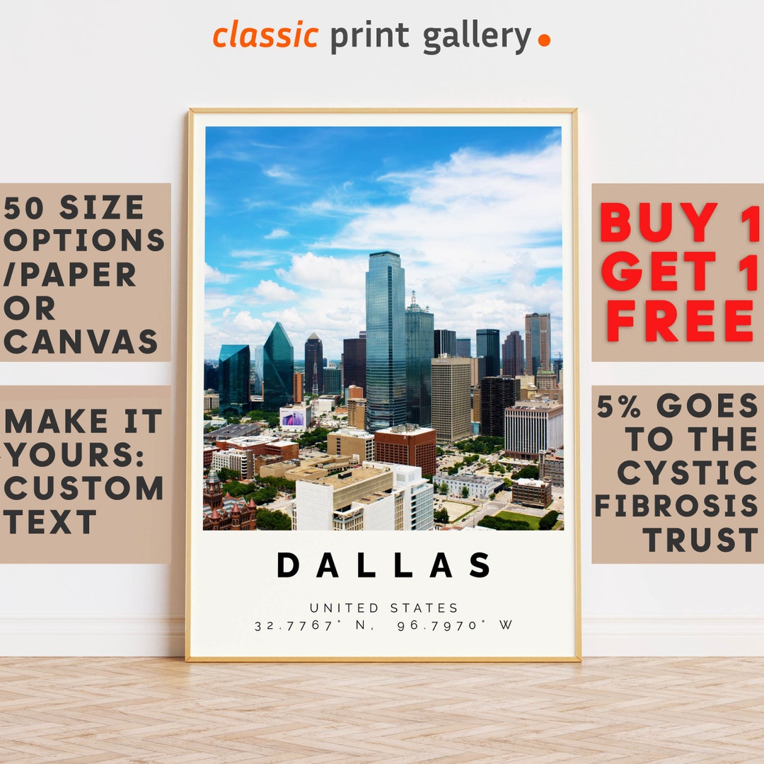 Dallas Poster Colorful Print, Dallas Wall Art, Dallas Photo Decor ...