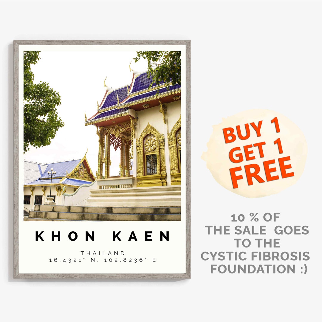 Khon Kaen Poster Colorful Print Khon Kaen Wall Art Khon Kaen - Etsy