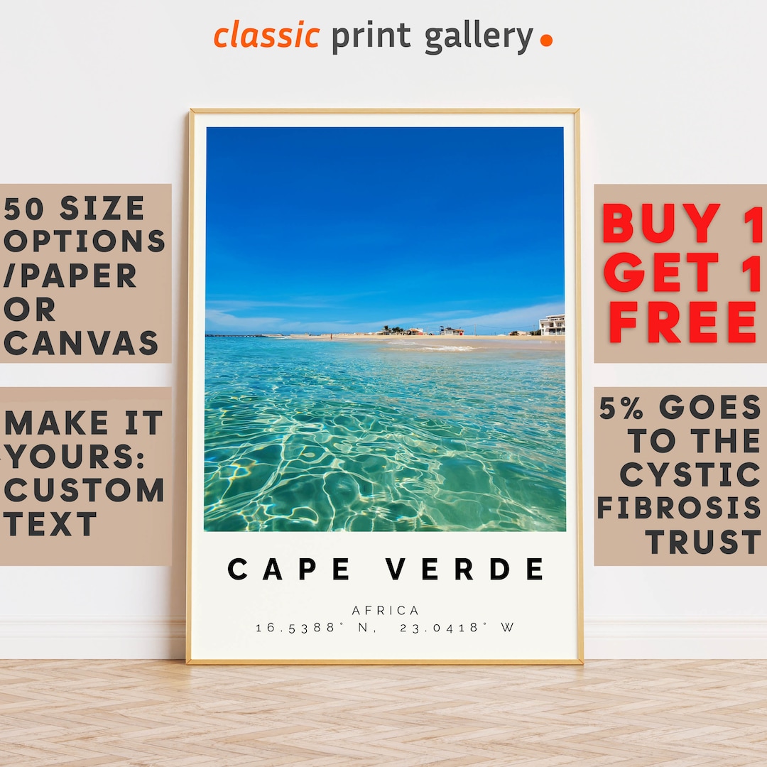 Cape Verde Poster Colorful Print, Cape Verde Wall Art, Cape Verde Photo ...