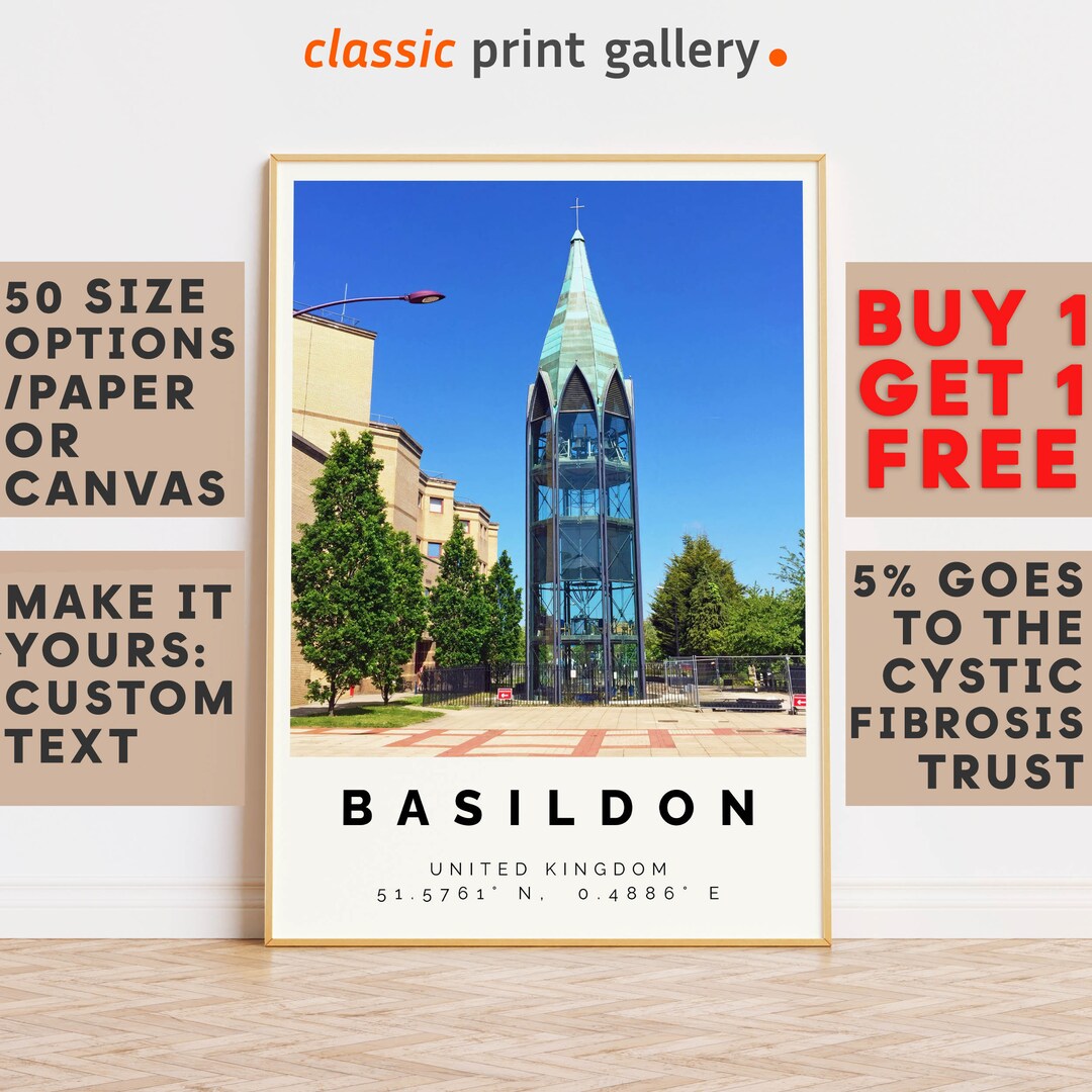 Basildon. Poster Colorful Print, Basildon. Wall Art, Basildon. Photo ...