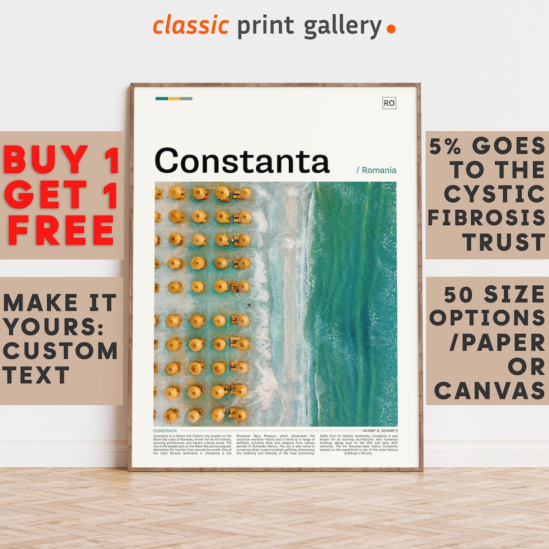 Constanta Print, Constanta Wall Art, Constanta Color Poster With Text ...