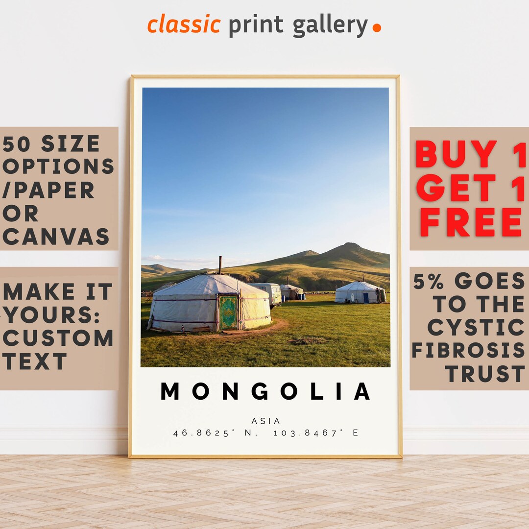 Mongolia Poster Colorful Print, Mongolia Wall Art, Mongolia Photo Decor ...