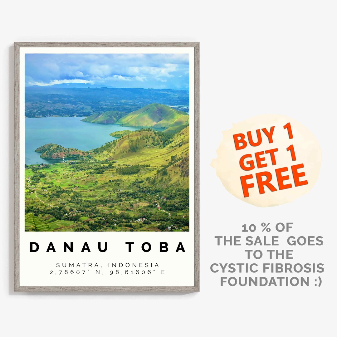 Danau Toba Poster Colorful Print Danau Toba Wall Art Danau - Etsy