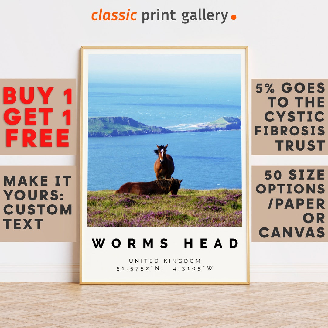 Worms Head Print,worms Head Wall Art,worms Head Colorful Poster ...