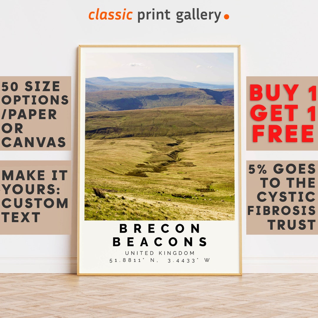 Brecon Beacons Poster Colorful Print, Brecon Beacons Wall Art, Brecon ...