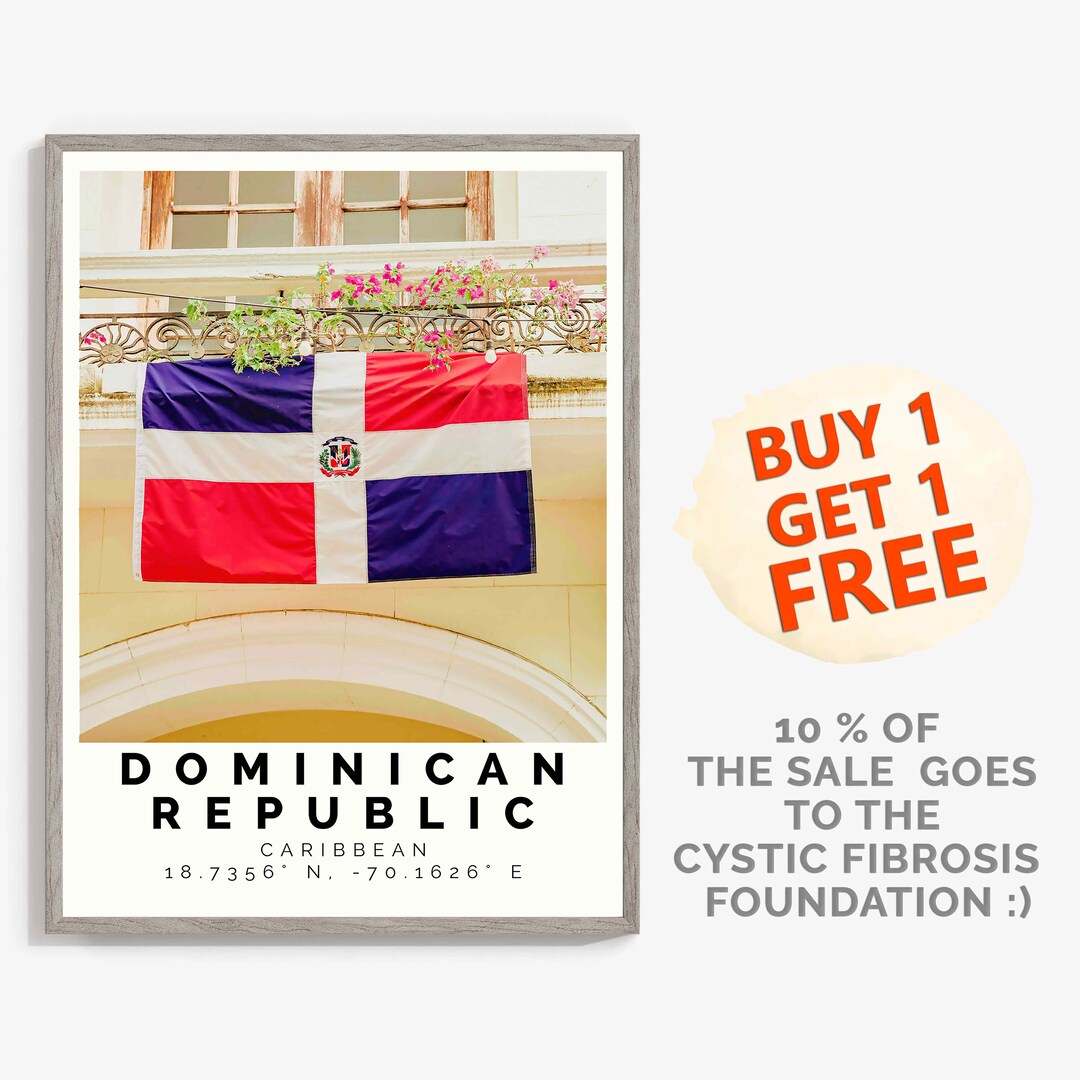 Dominican Republic Poster Colorful Print Dominican Republic - Etsy