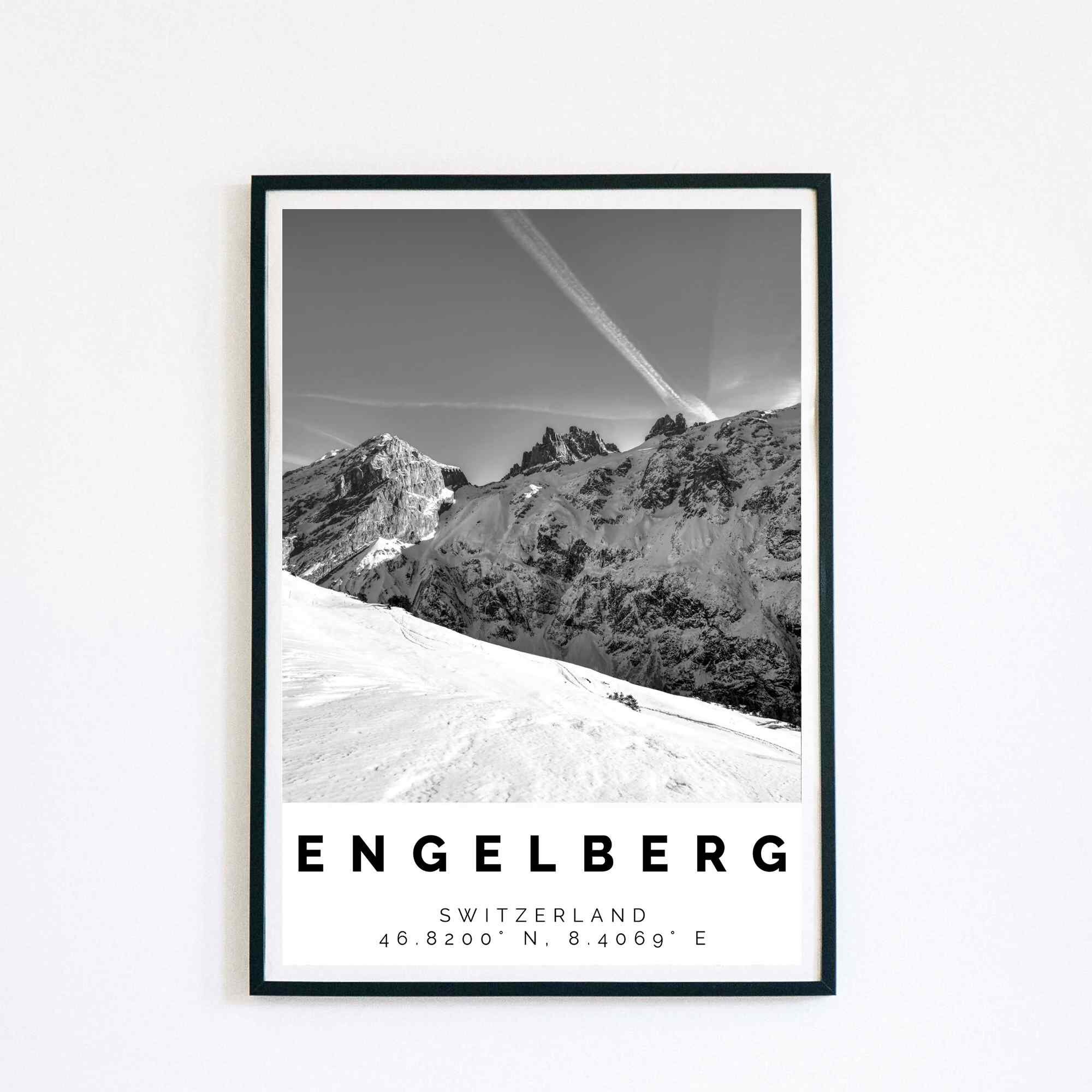 Engelberg Poster Black and White Print Engelberg Wall Art - Etsy